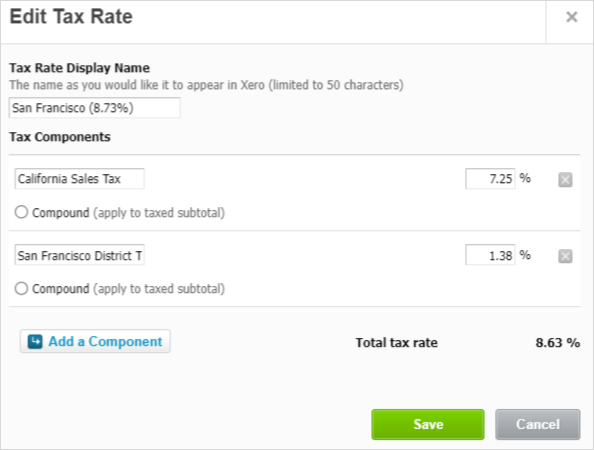 How manual tax rates work – Xero Central
