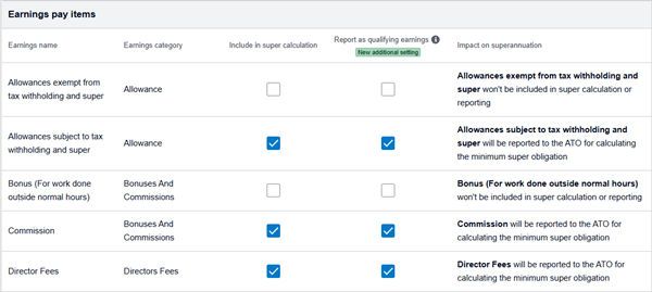 Check and update qualifying earnings – Xero Central