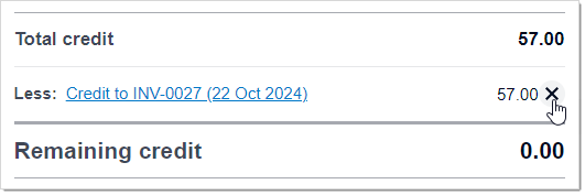 Remove a customer credit note allocation – Xero Central