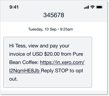Send an invoice via SMS text message – Xero Central
