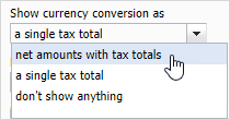 Display currency conversion on invoice templates – Xero Central