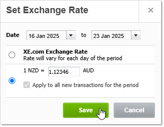 Edit the exchange rate for a date, date range or transaction – Xero Central