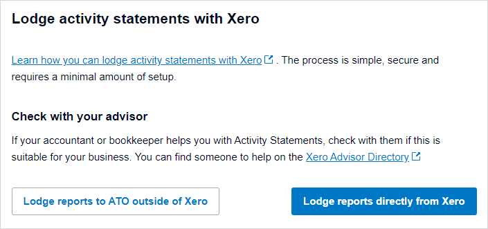 Lodge activity statements with Xero – Xero Central