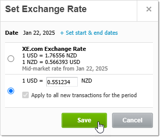 Edit the exchange rate for a date, date range or transaction – Xero Central