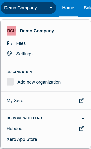Navigate Xero using the menus and icons – Xero Central